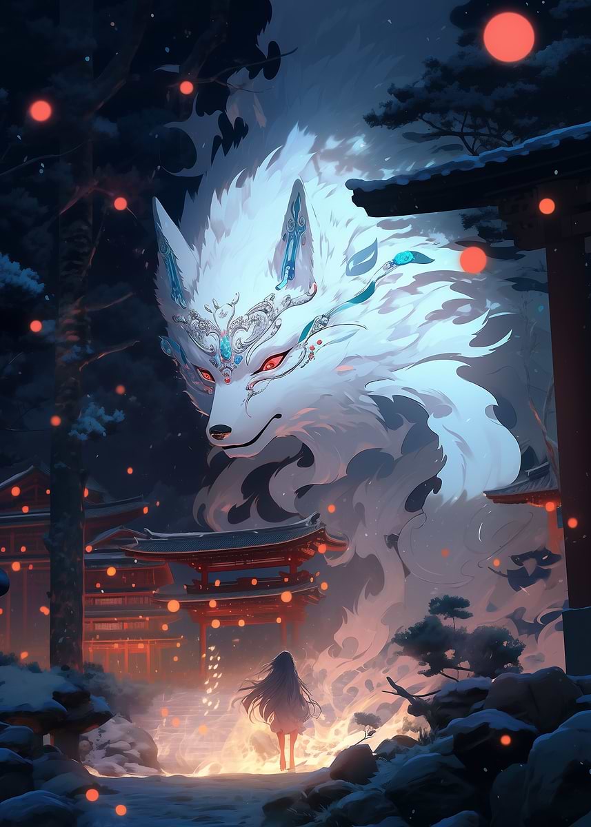 'Temple Guardian' Poster, picture, metal print, paint by Fox FX | Displate