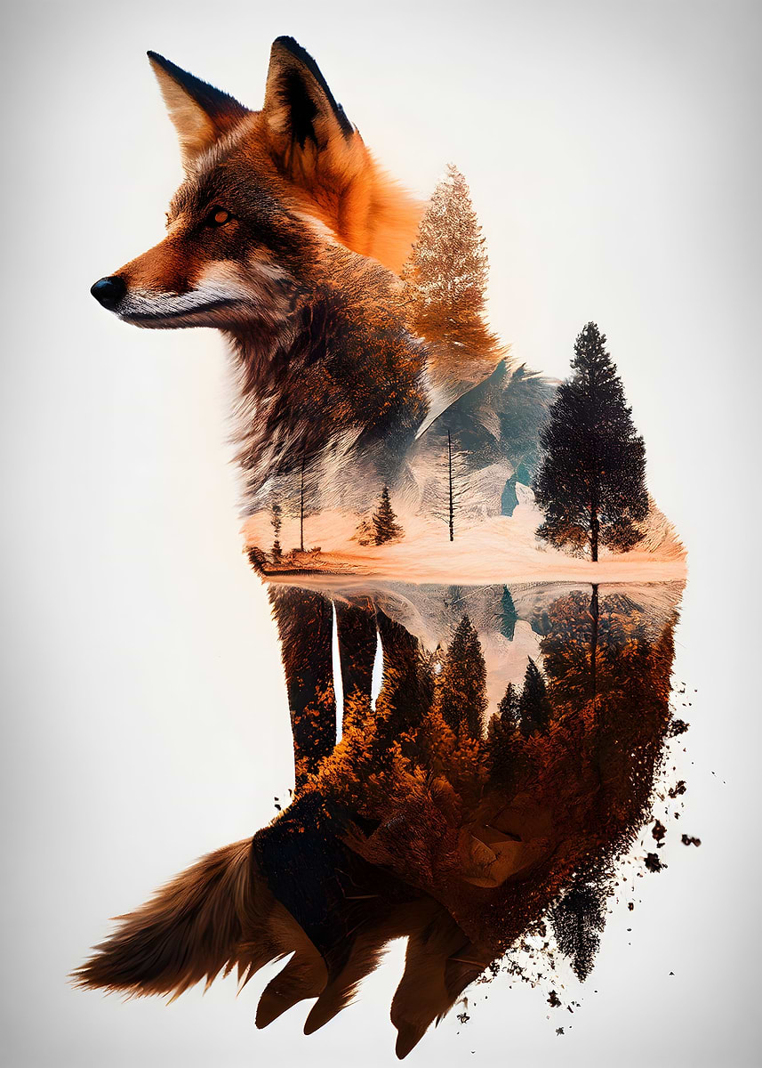 'Forest Wilderness Fox' Poster, picture, metal print, paint by Future ...