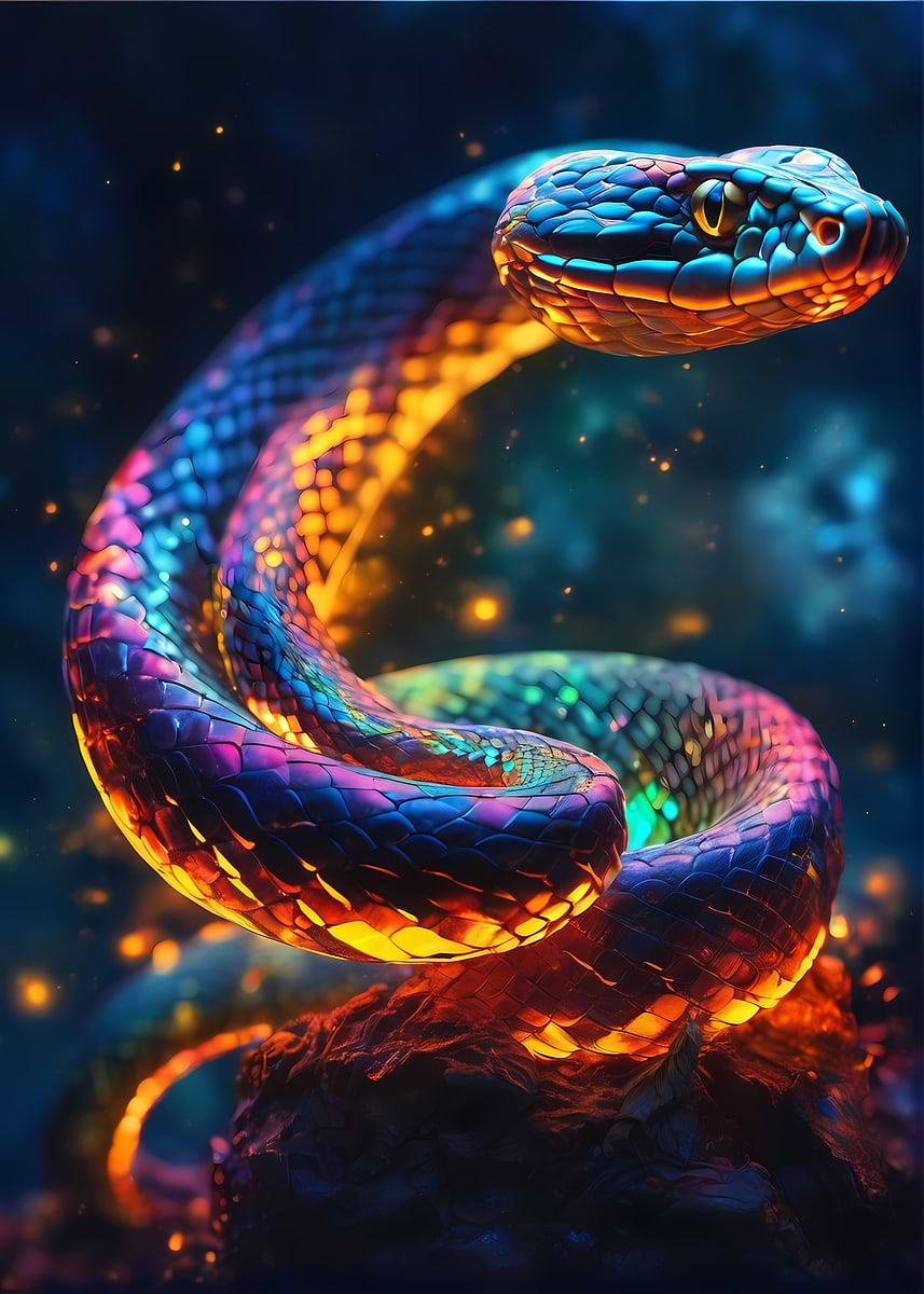 'Translucent Snake' Poster, picture, metal print, paint by Trending Art ...
