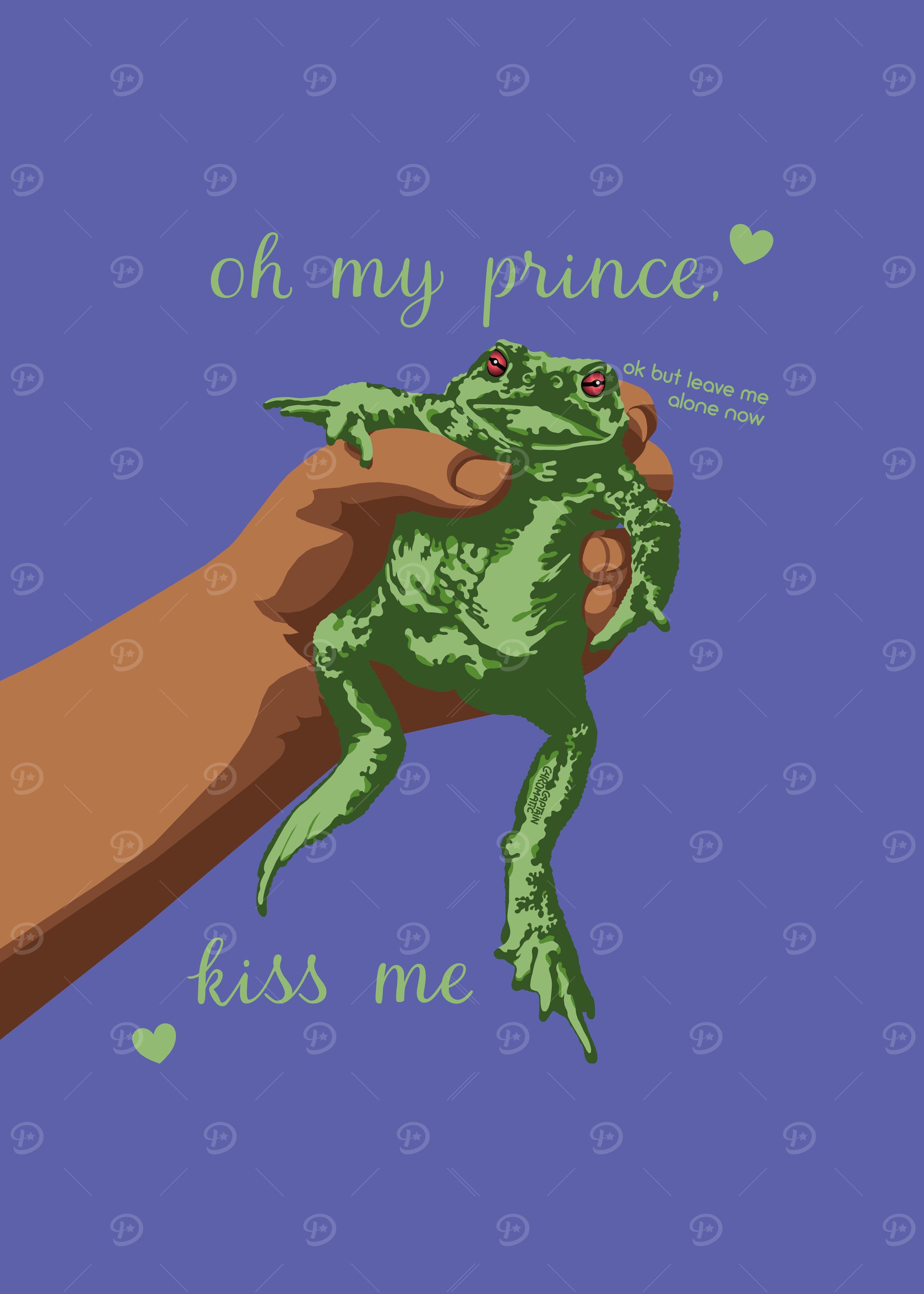 'Oh my toad prince kiss me' Poster, picture, metal print, paint by ...