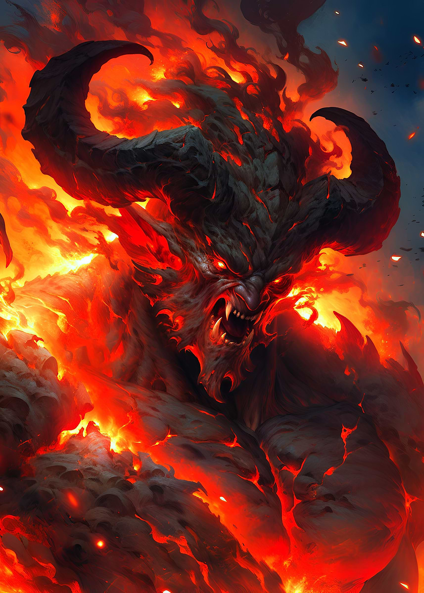 'Fire Hell Diablo Balrog ' Poster, picture, metal print, paint by Blood ...