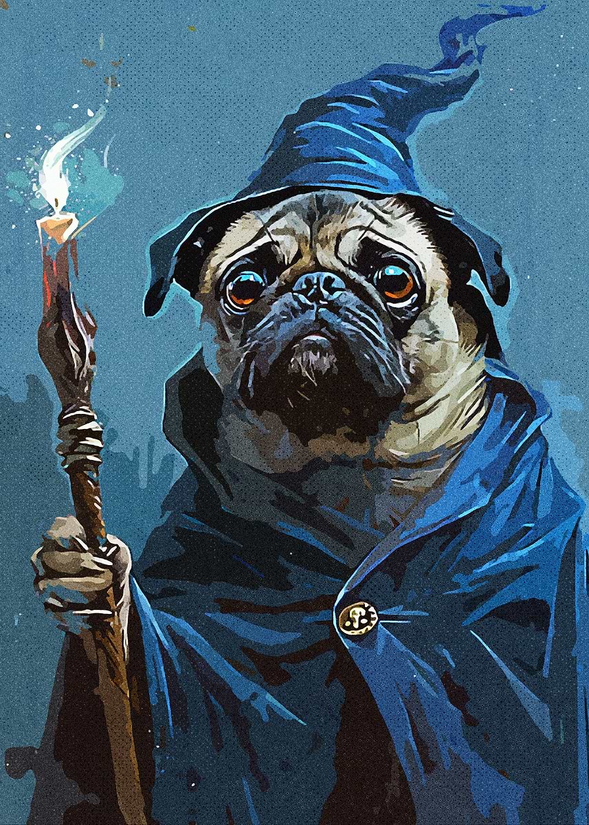 'Wizard Dog' Poster, picture, metal print, paint by Magnum Attack ...