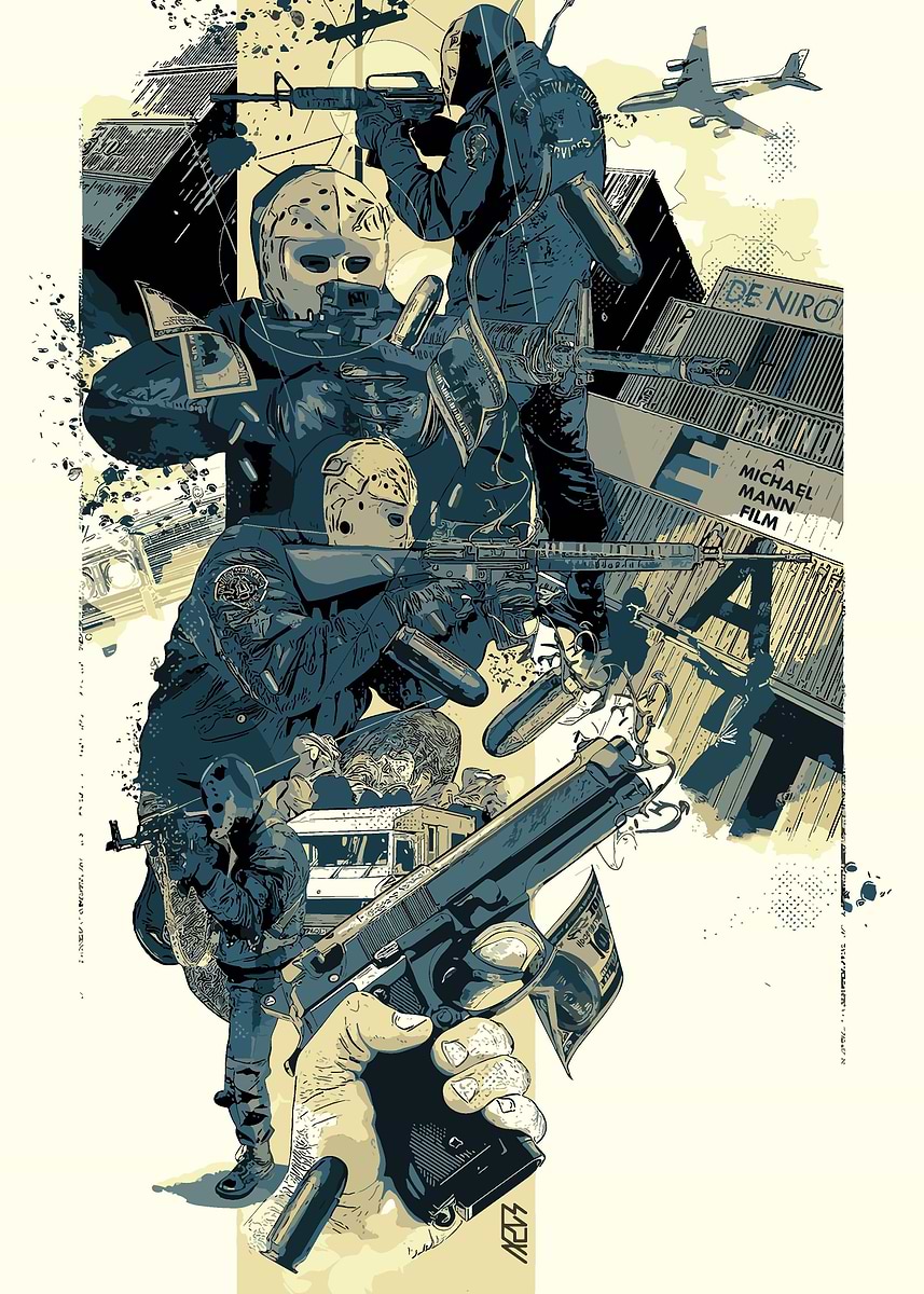 'Heat Movie' Poster, picture, metal print, paint by ExclusiveArt | Displate