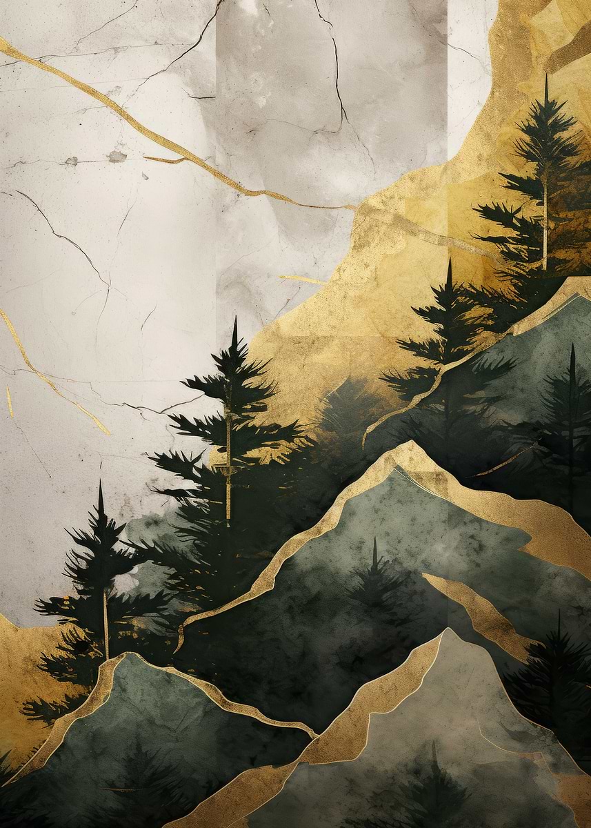 'Gold Decor' Poster, picture, metal print, paint by Morgan Yon | Displate