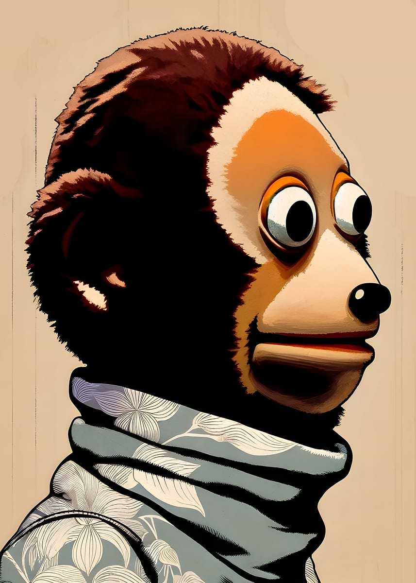 'Monkey Puppet Meme' Poster, picture, metal print, paint by Toko Diwan ...