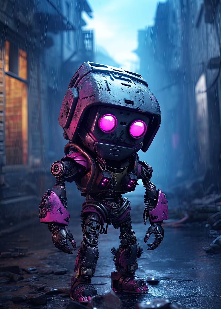 'Cyberpunk Robot' Poster, picture, metal print, paint by GLITCHED ART ...