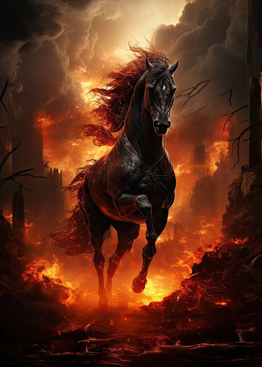 'Demonic Horse From Hell' Poster, picture, metal print, paint by ...