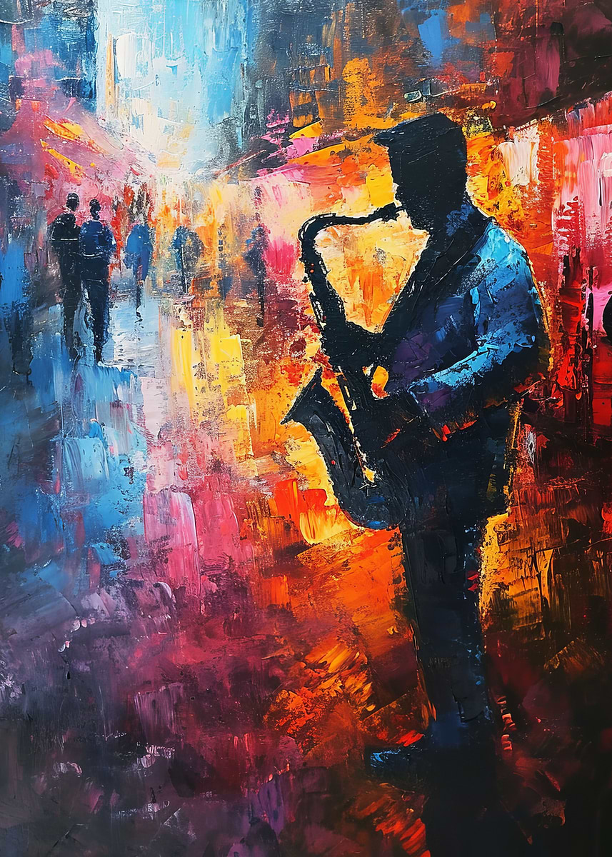 'Colorful Sax Art' Poster, picture, metal print, paint by Tollaru ...