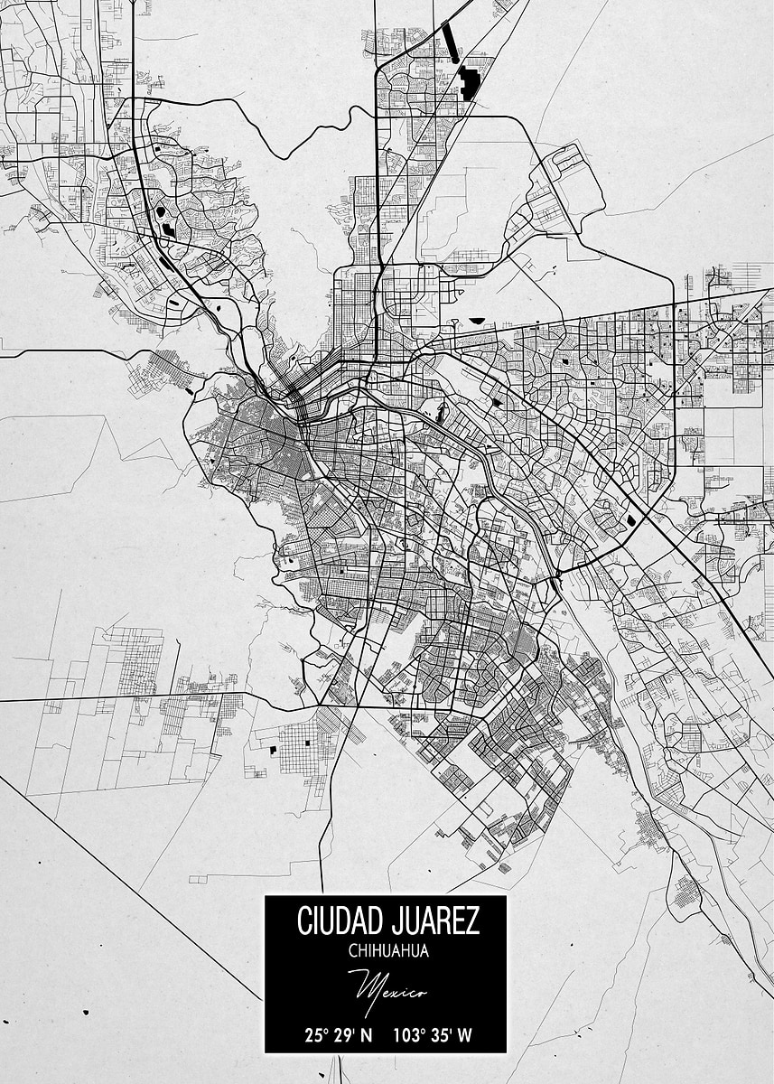 'Ciudad Juarez Mexico' Poster, picture, metal print, paint by Miller ...
