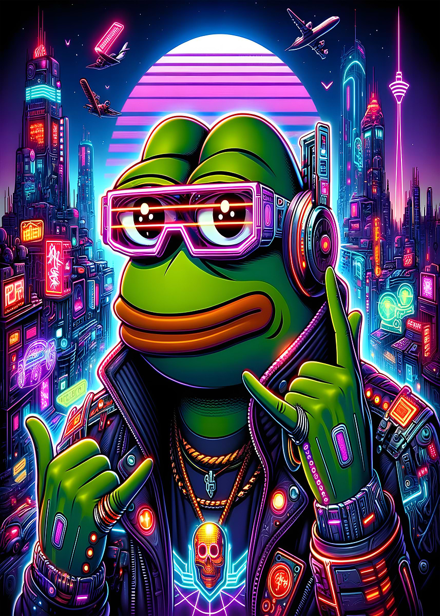 'Pepe the frog Meme' Poster, picture, metal print, paint by Toko Diwan ...