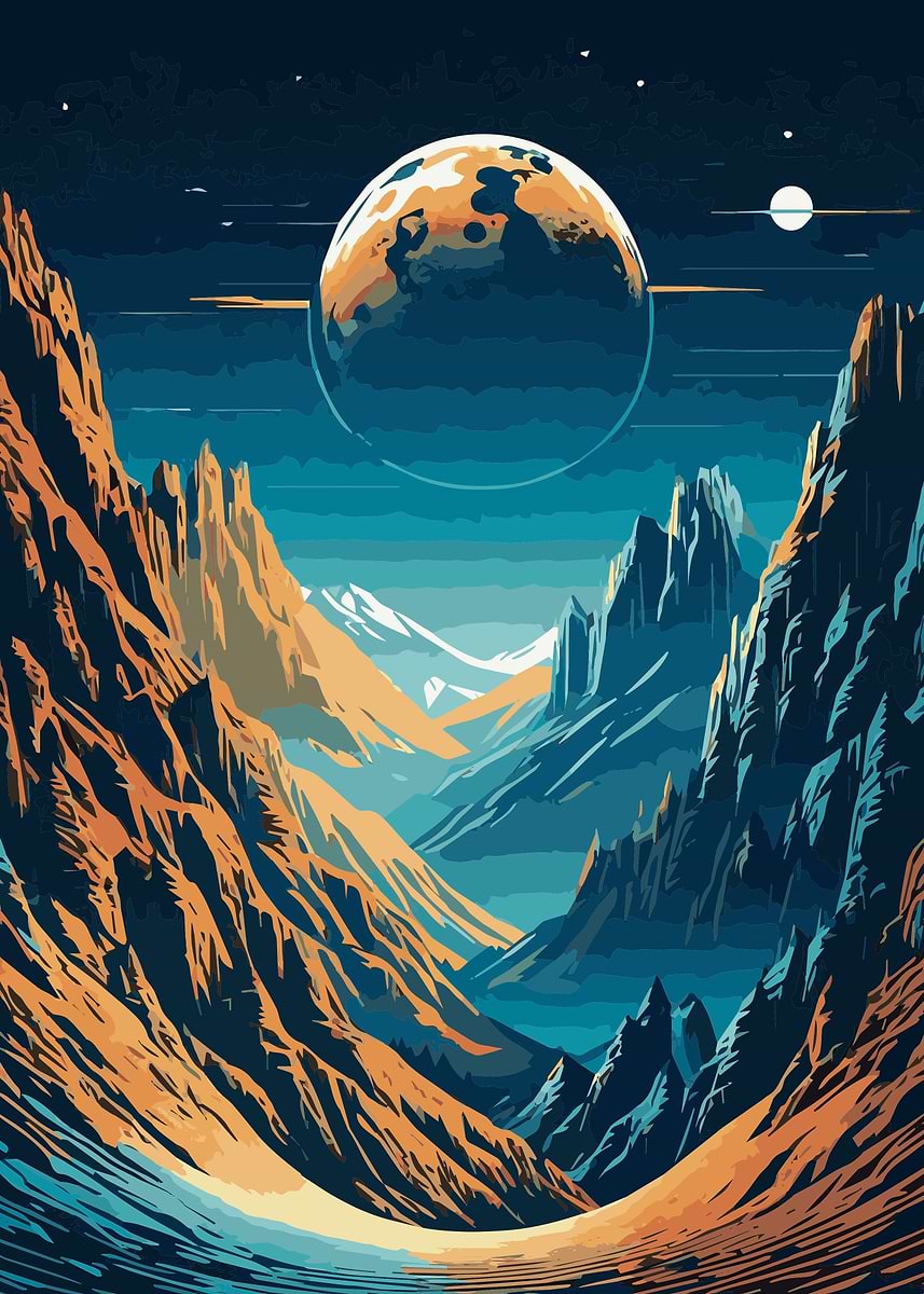 'Abstract Moon Earth 4' Poster, picture, metal print, paint by Maricris ...
