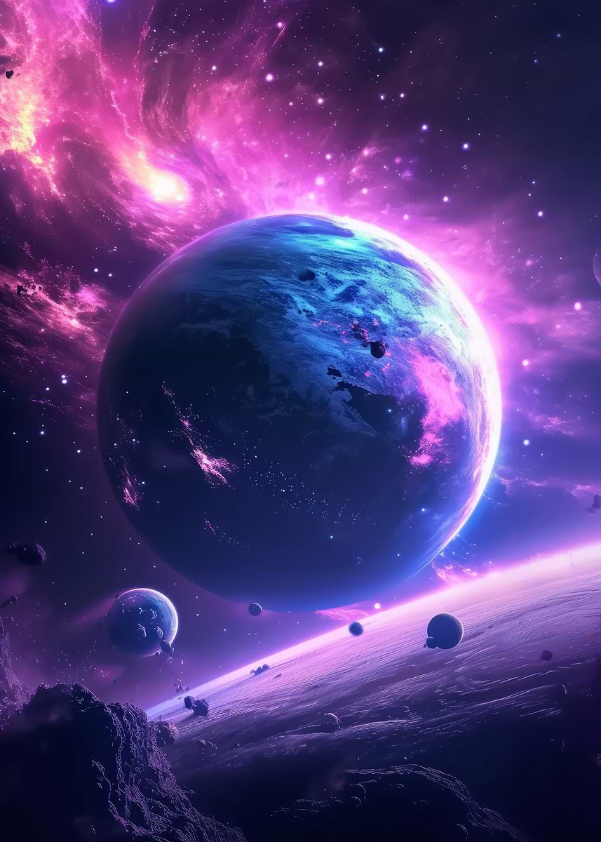 'Galaxy Space Planet' Poster, picture, metal print, paint by Oliver Ben ...