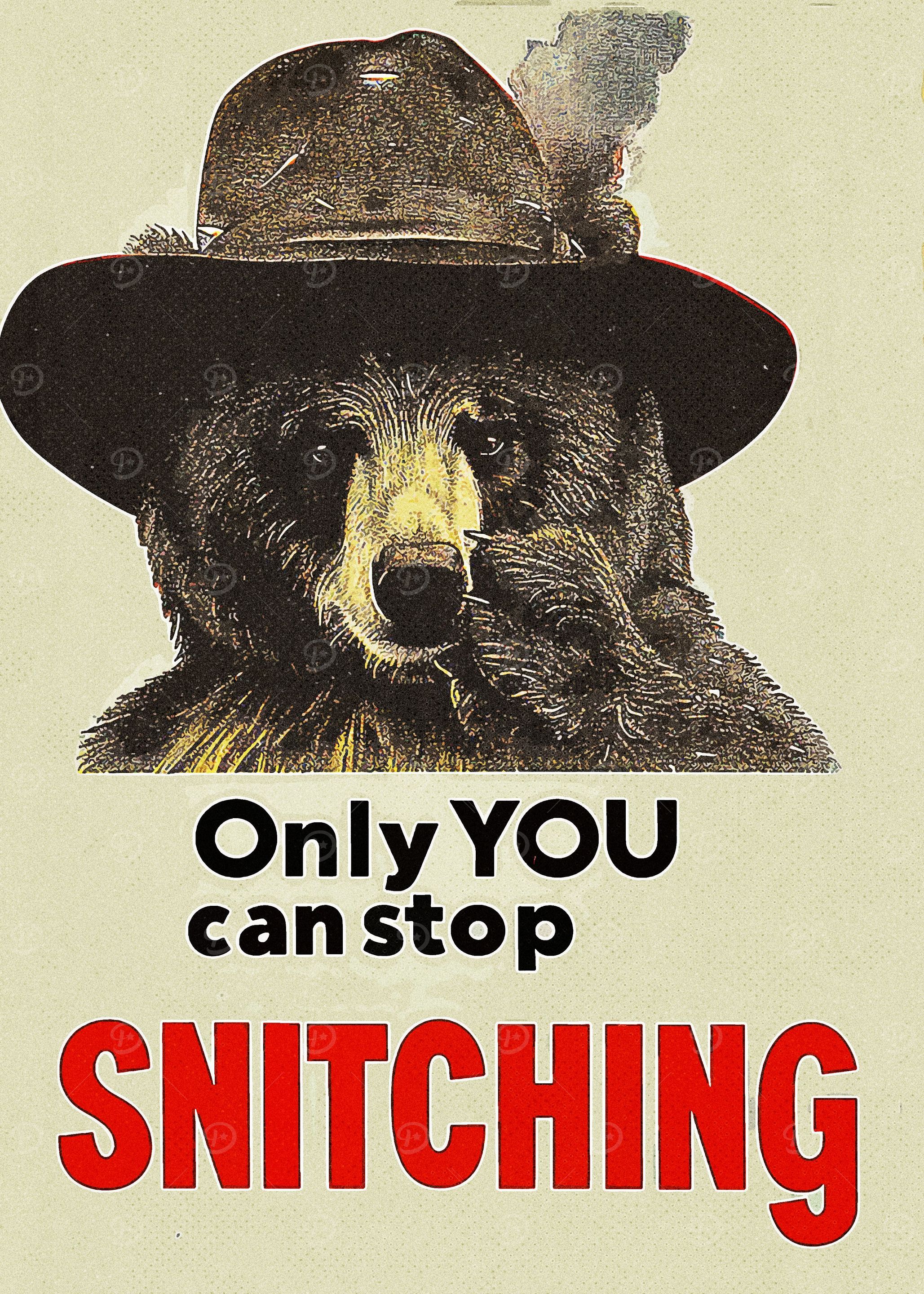 'Stop Snitching Vintage' Poster, picture, metal print, paint by Ammar ...