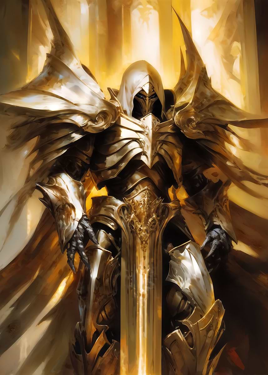 'Angel Warrior' Poster, picture, metal print, paint by Lukasz Kobylka ...