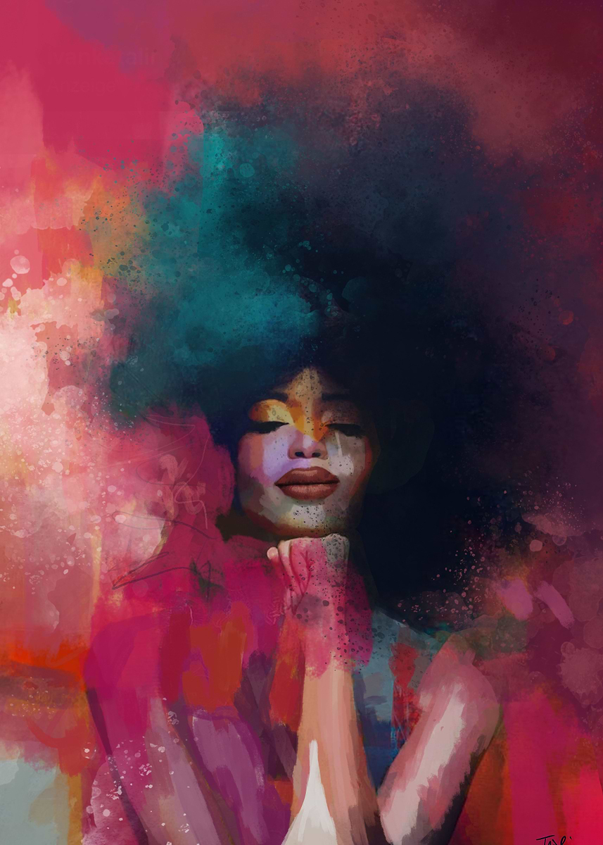 'Beautiful Lady' Poster, picture, metal print, paint by Turli Thu ...