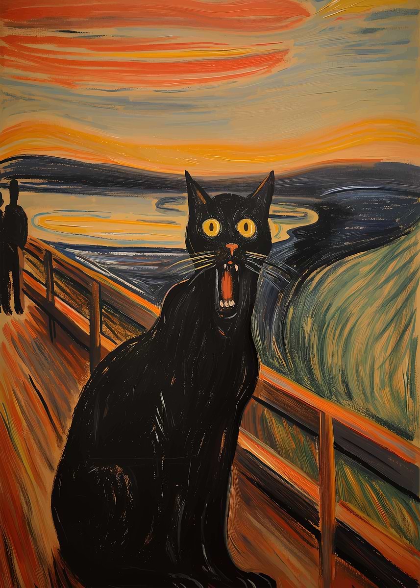 'The Meow' Poster, picture, metal print, paint by NOVO Gallery of Art ...