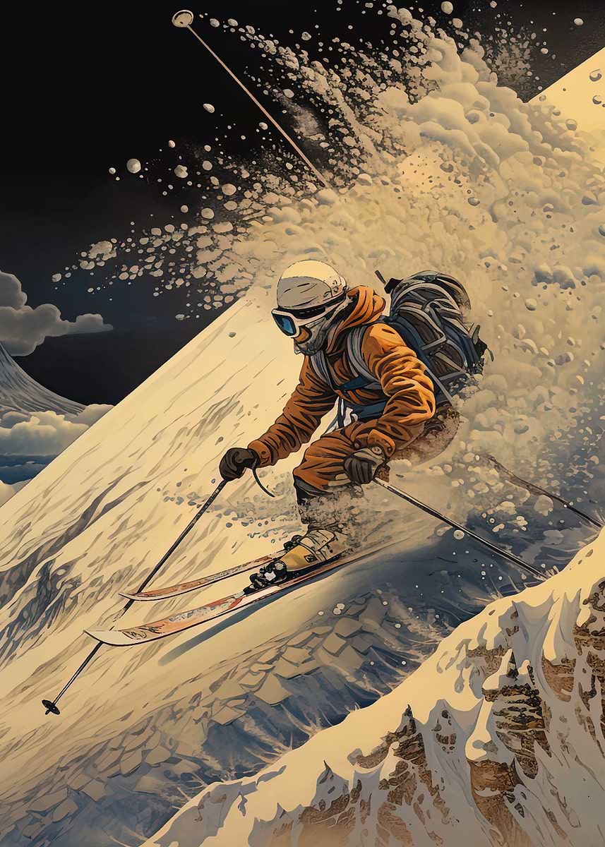 'Snowboard Japanese' Poster, picture, metal print, paint by Kasons ...