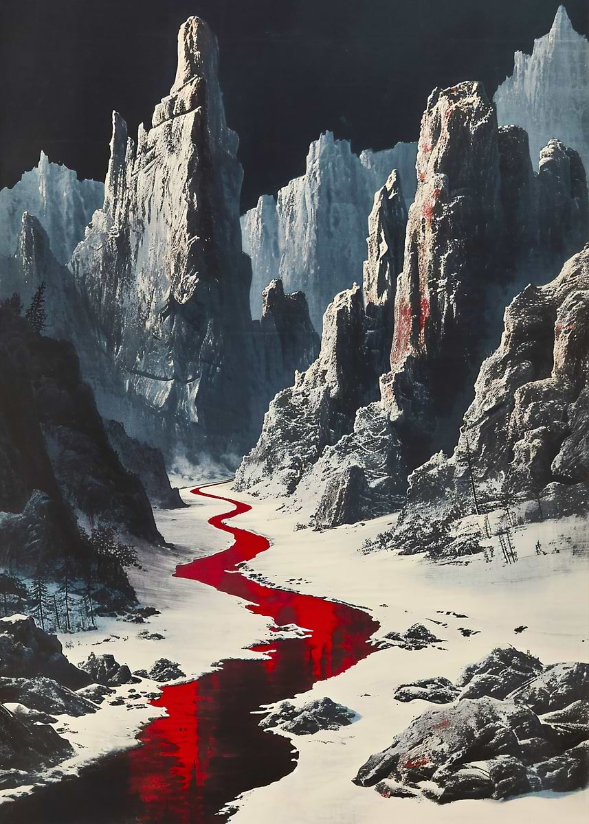 'Red River' Poster, picture, metal print, paint by Pozter | Displate