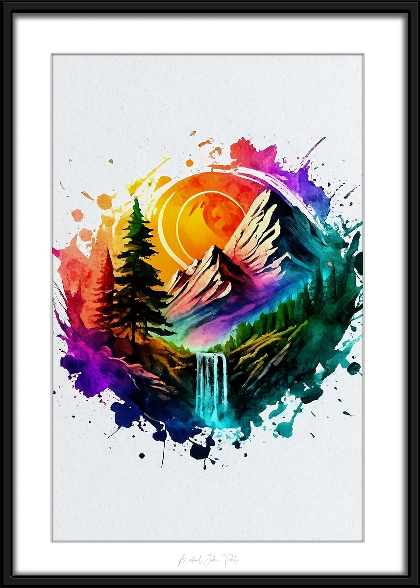 'Mountain Watercolor' Poster, picture, metal print, paint by Arts and ...