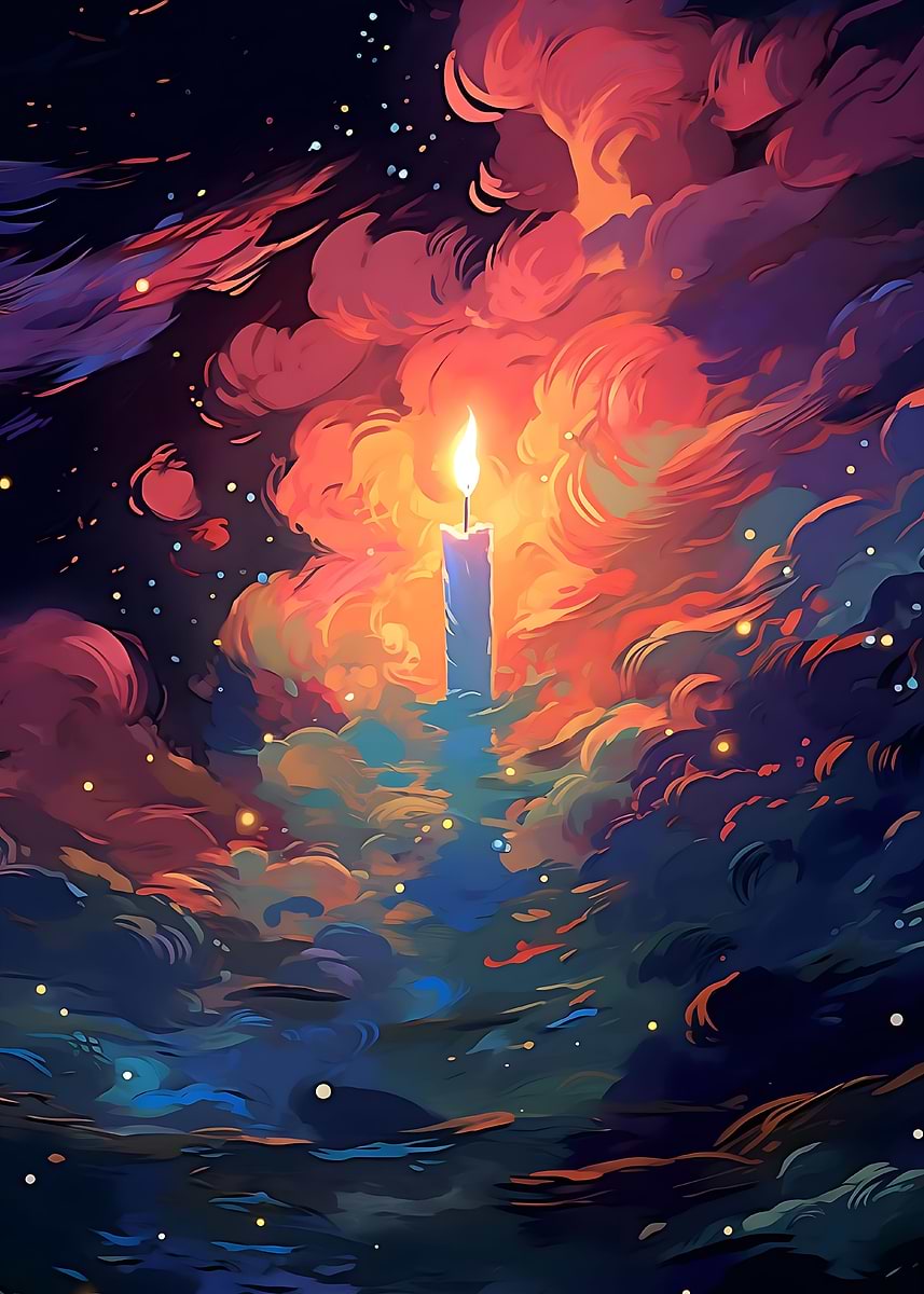 'beautiful burning candle' Poster, picture, metal print, paint by OMEGA ...