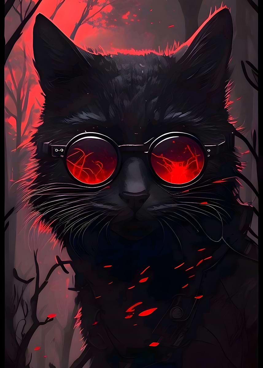'future cat' Poster, picture, metal print, paint by pixar icia | Displate