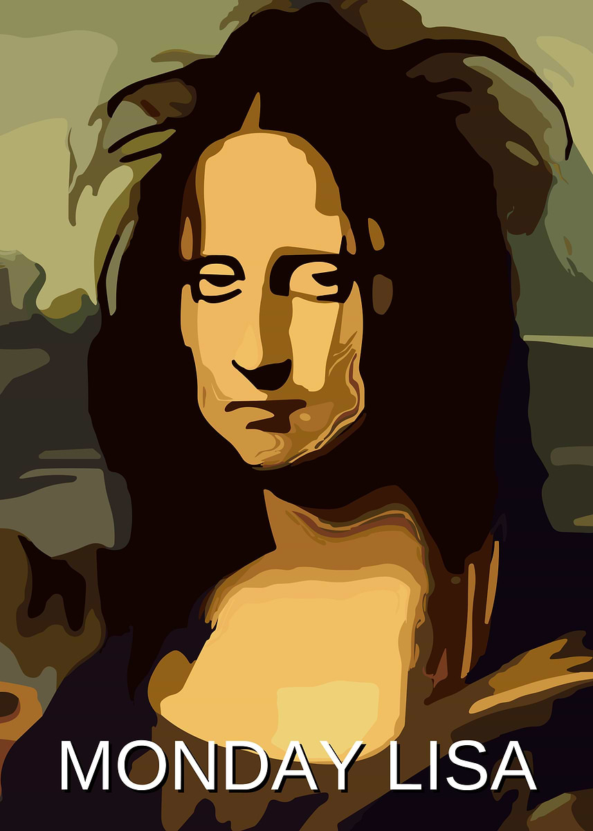 'Stress at Work Monday Lisa' Poster, picture, metal print, paint by Art ...