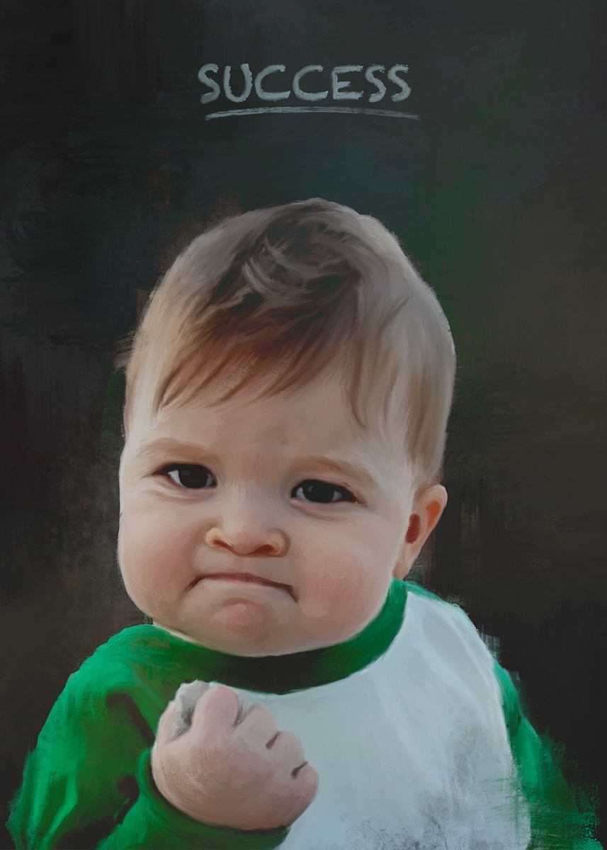 'success kid' Poster, picture, metal print, paint by wise quotes | Displate