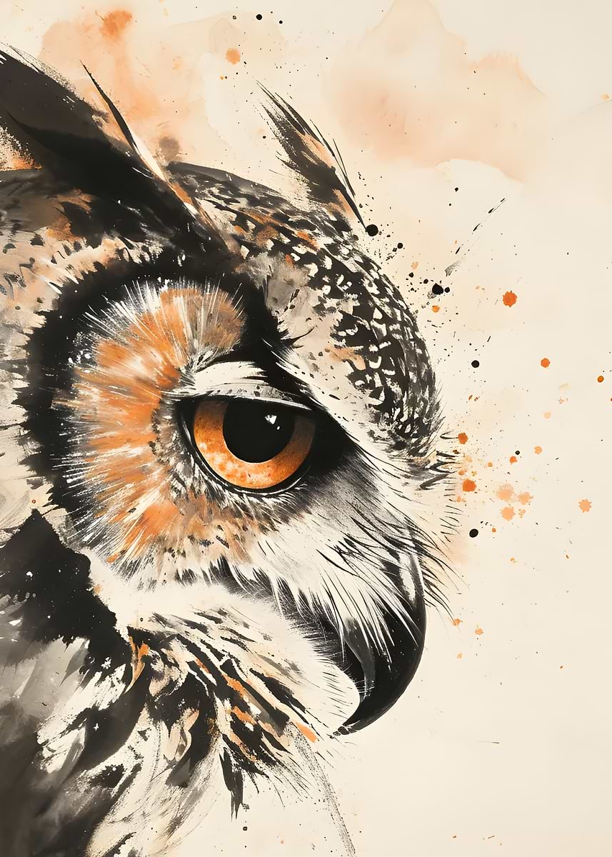 'Wisdom of the Owl' Poster, picture, metal print, paint by AquaVision ...