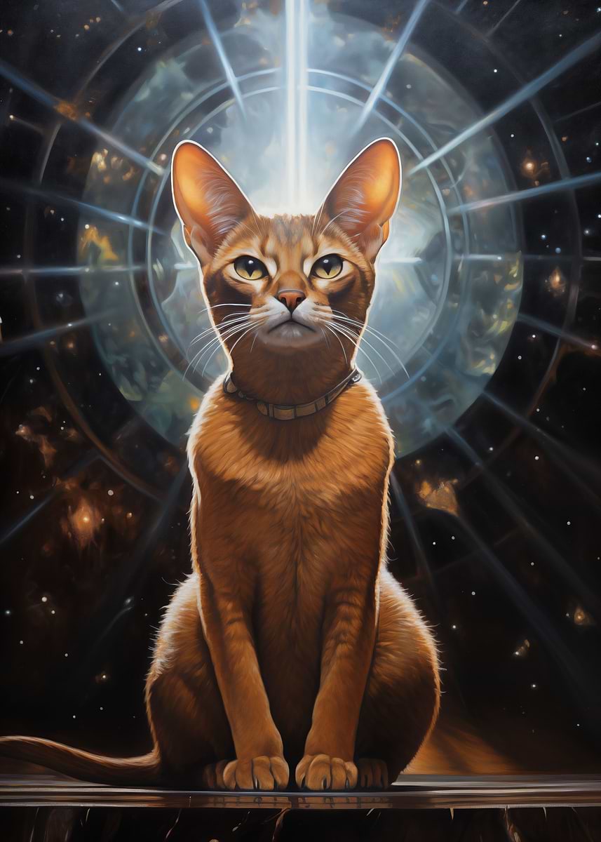 'Abyssinian cat portrait' Poster, picture, metal print, paint by ...