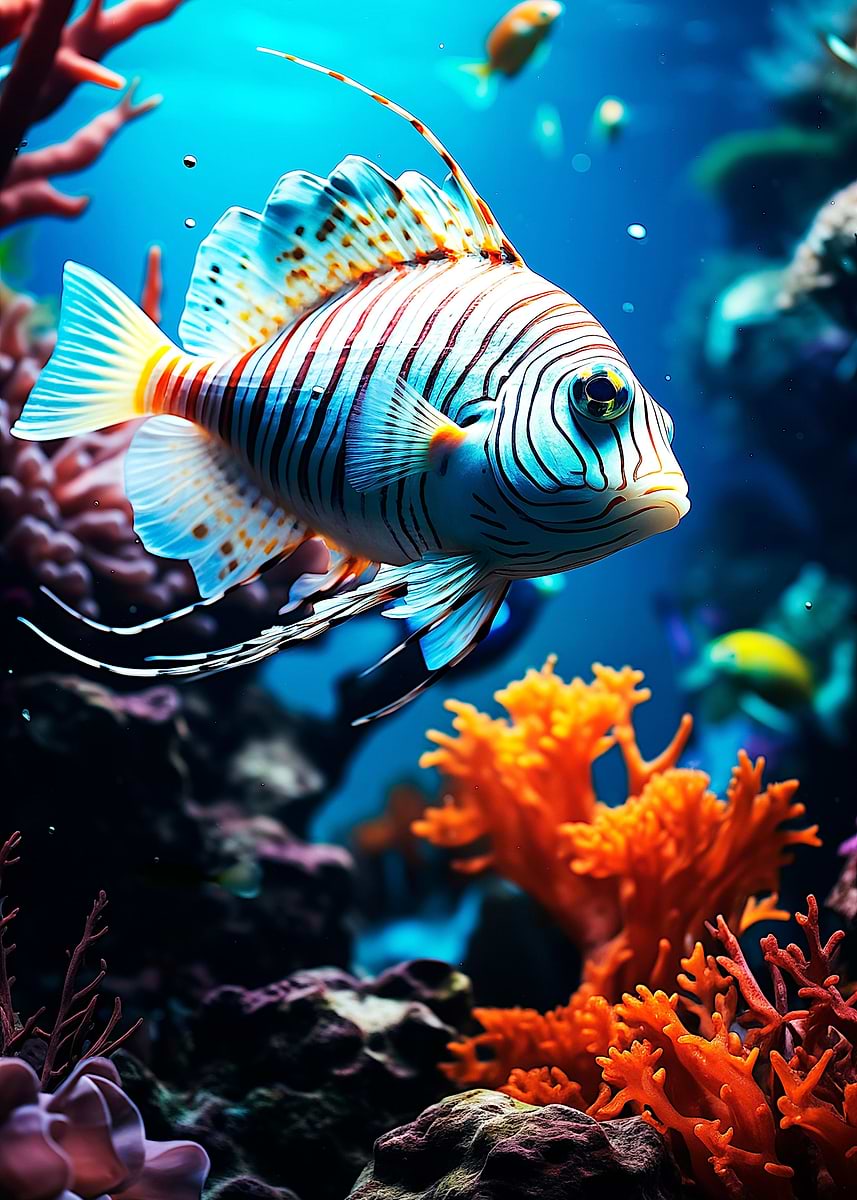 'Fish Life' Poster, picture, metal print, paint by Artexio | Displate