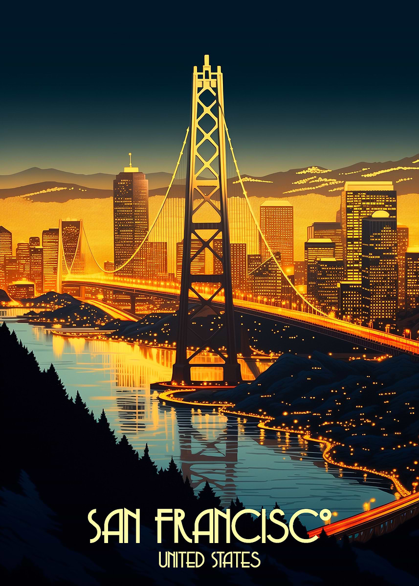 'San Francisco' Poster, picture, metal print, paint by Elysian Atelier ...