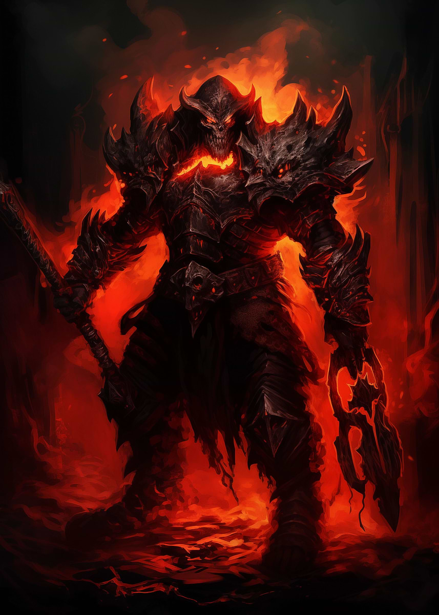 'Demon warrior' Poster, picture, metal print, paint by Iwoko | Displate