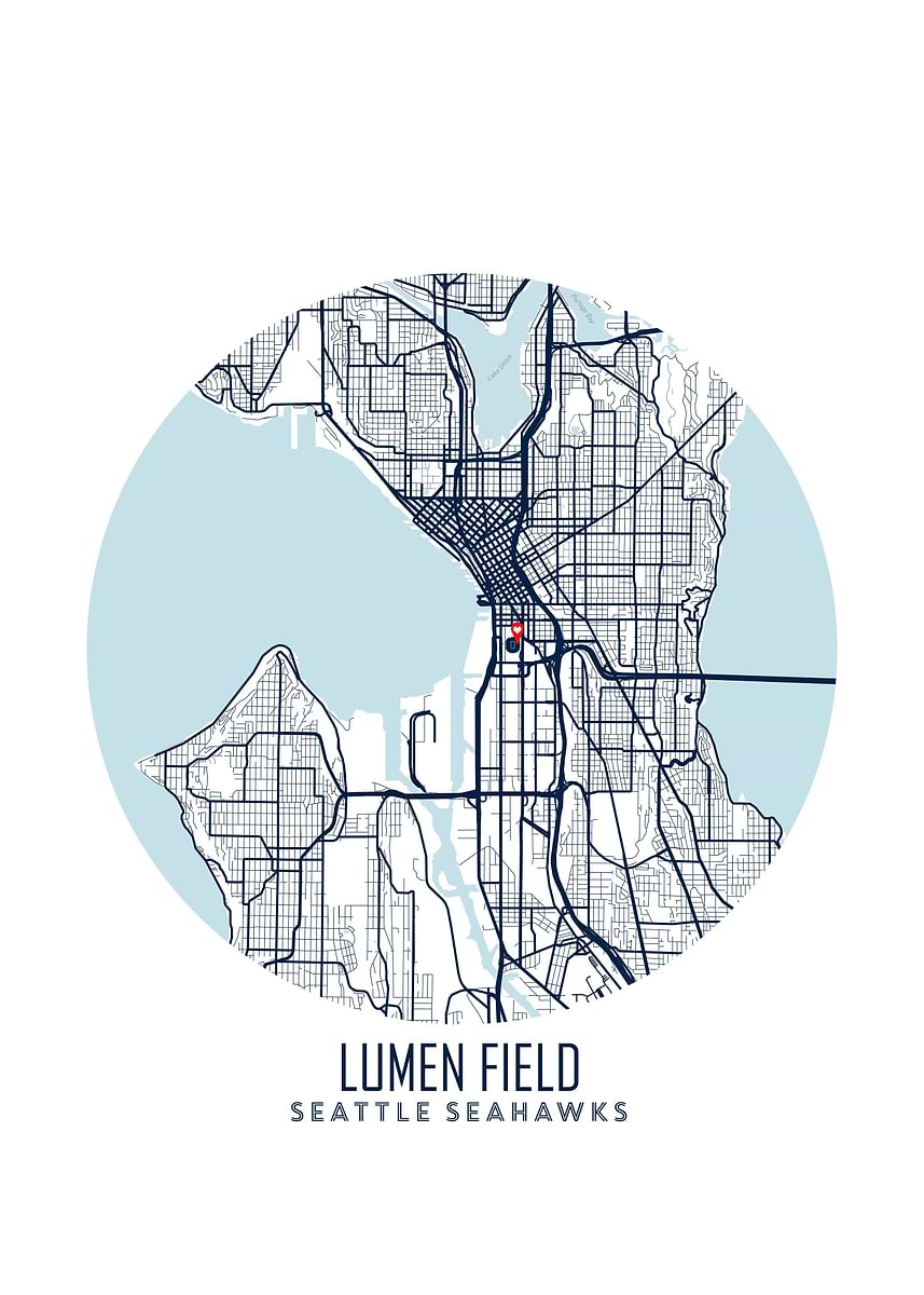 'Lumen Field Stadium Map' Poster, picture, metal print, paint by KI RU ...