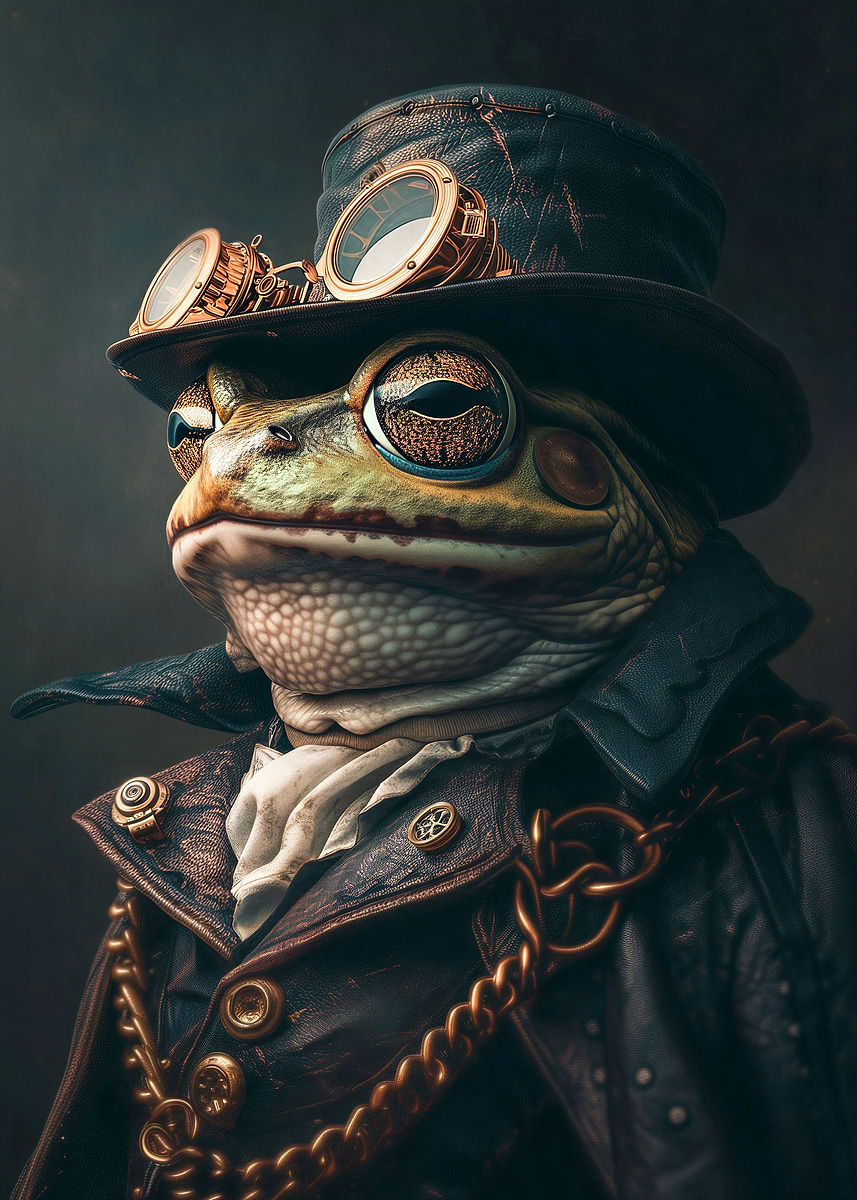 'Steampunk Frog' Poster, picture, metal print, paint by Posters Global ...