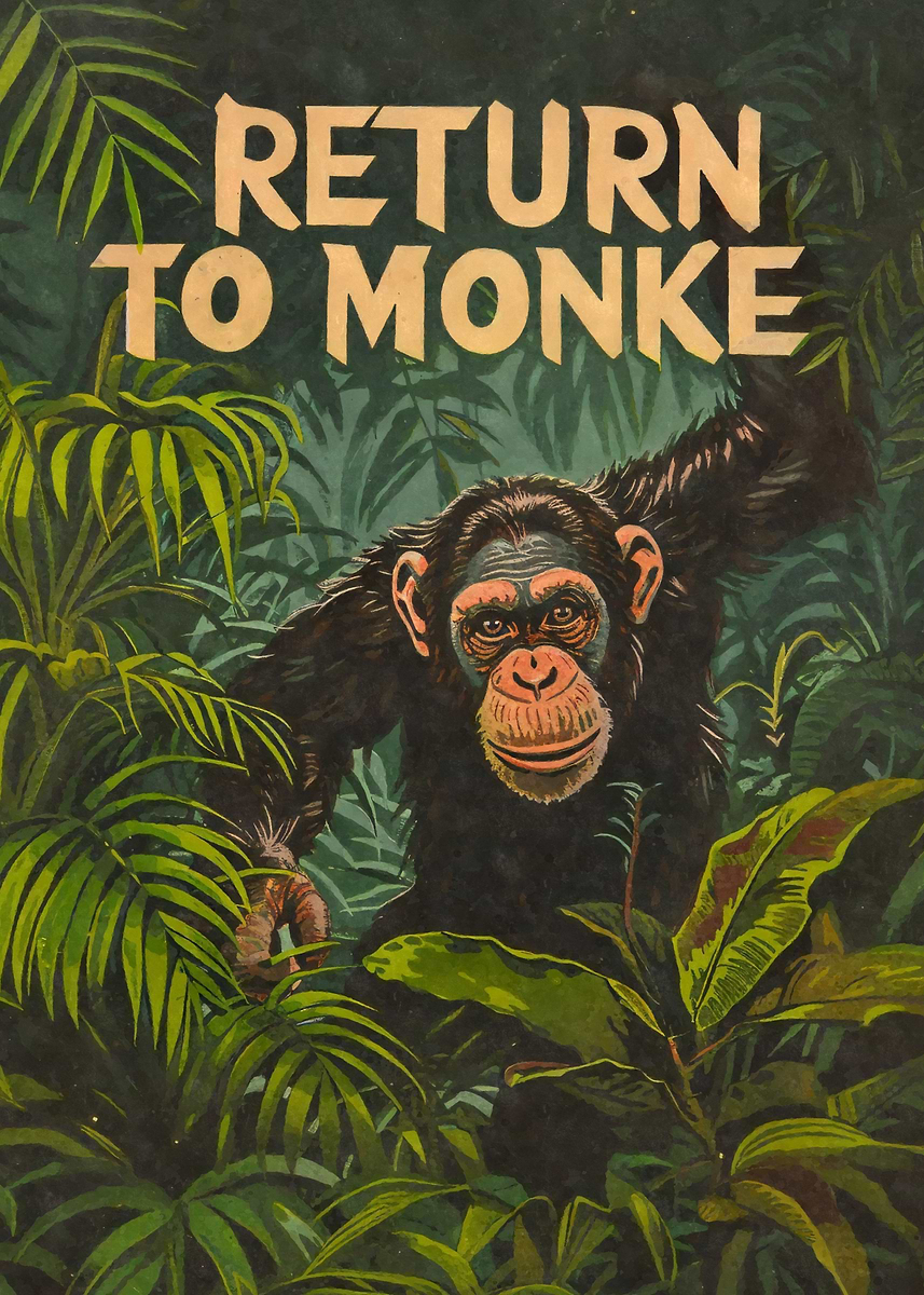 'Return to Monke Chimp ' Poster, picture, metal print, paint by Masaki ...