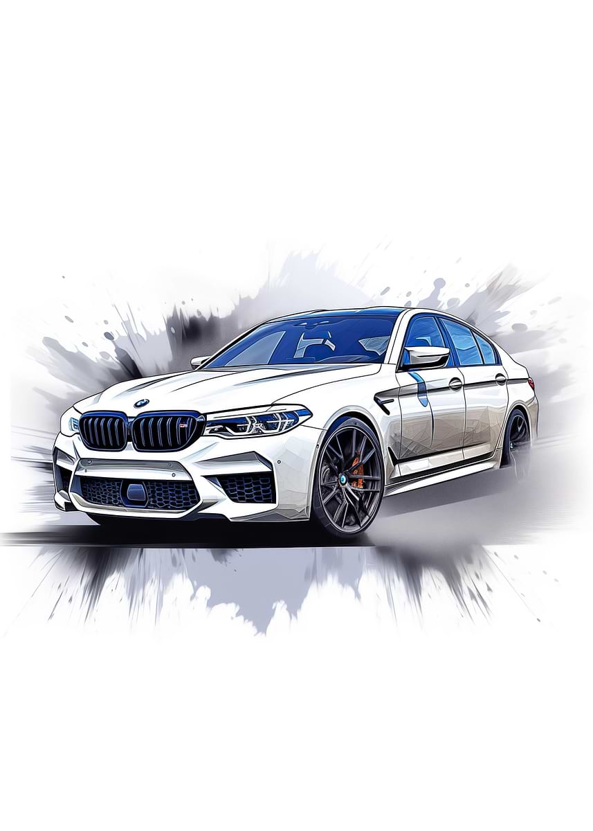 'BMW M5 F90 car' Poster, picture, metal print, paint by Roman Stasiuk ...