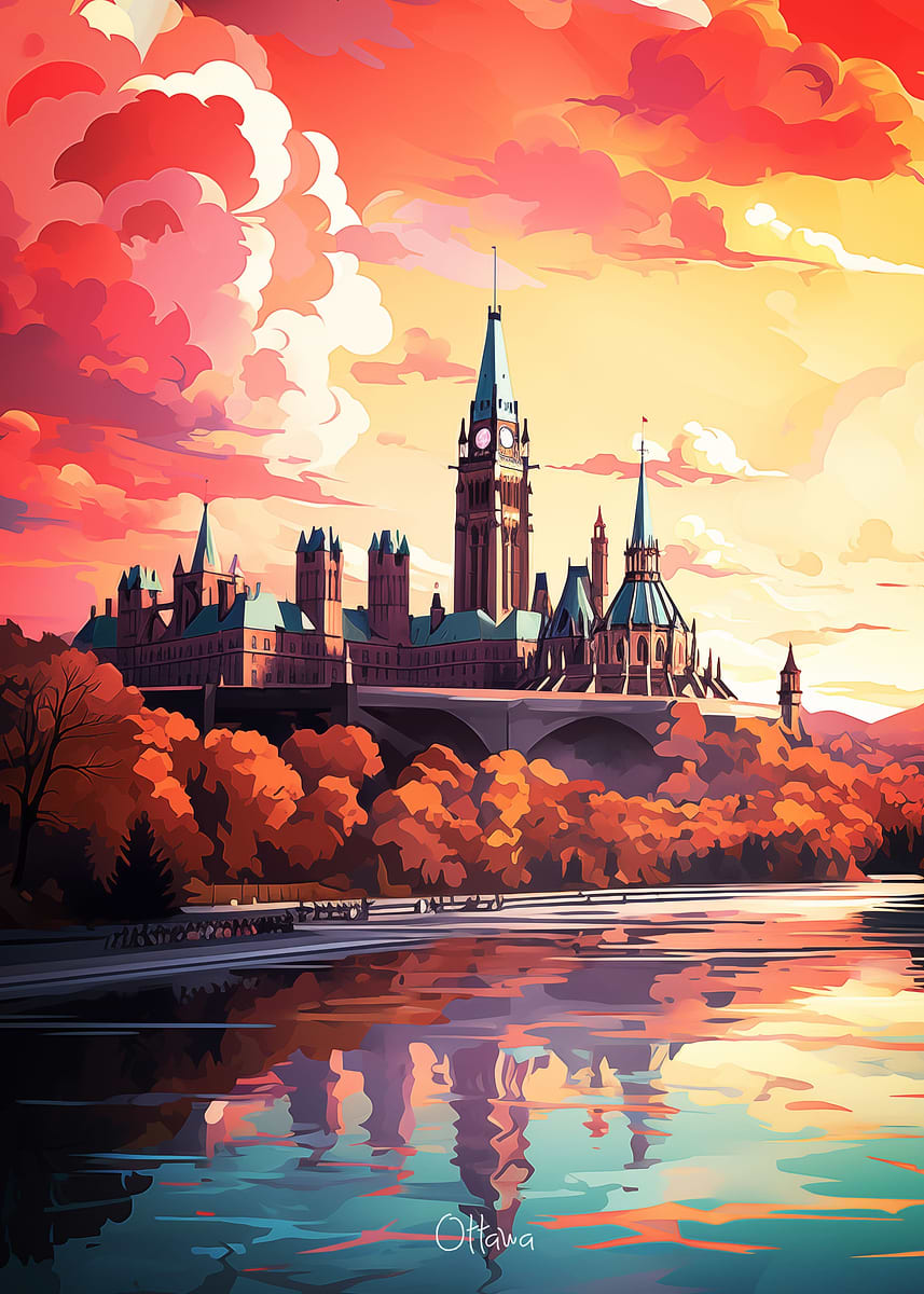 'Welcome to Ottawa' Poster, picture, metal print, paint by Mehdi | Displate