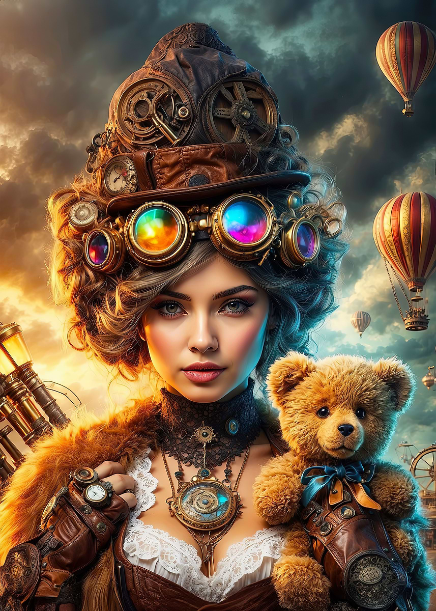 'The Steampunk Adventurer' Poster, picture, metal print, paint by ...