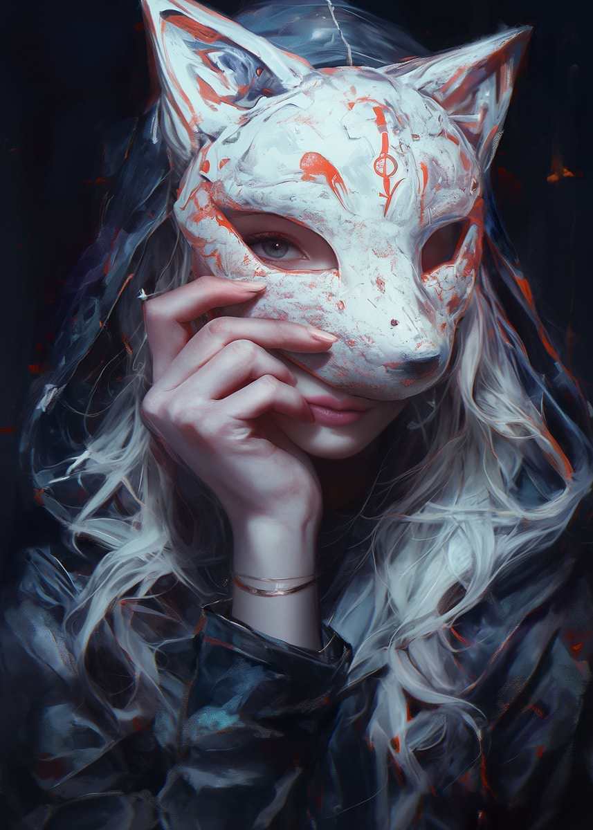'Secret Fox Girl' Poster, picture, metal print, paint by Illusionary ...