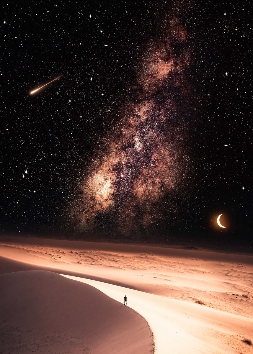 'Desert Brown Milky Way' Poster, picture, metal print, paint by Gen Z ...