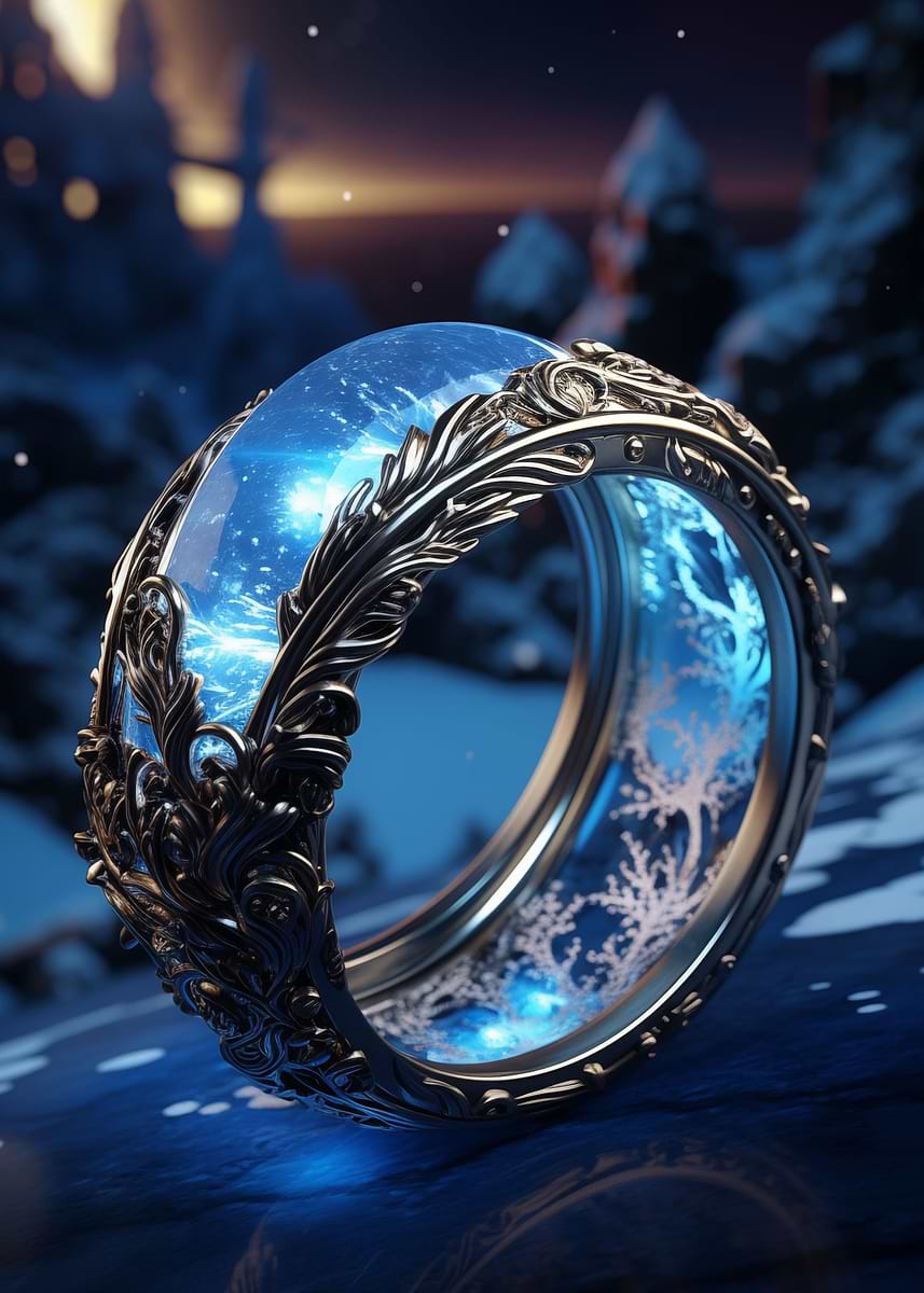 'Rings Ice Magic' Poster, picture, metal print, paint by VAGANTE | Displate