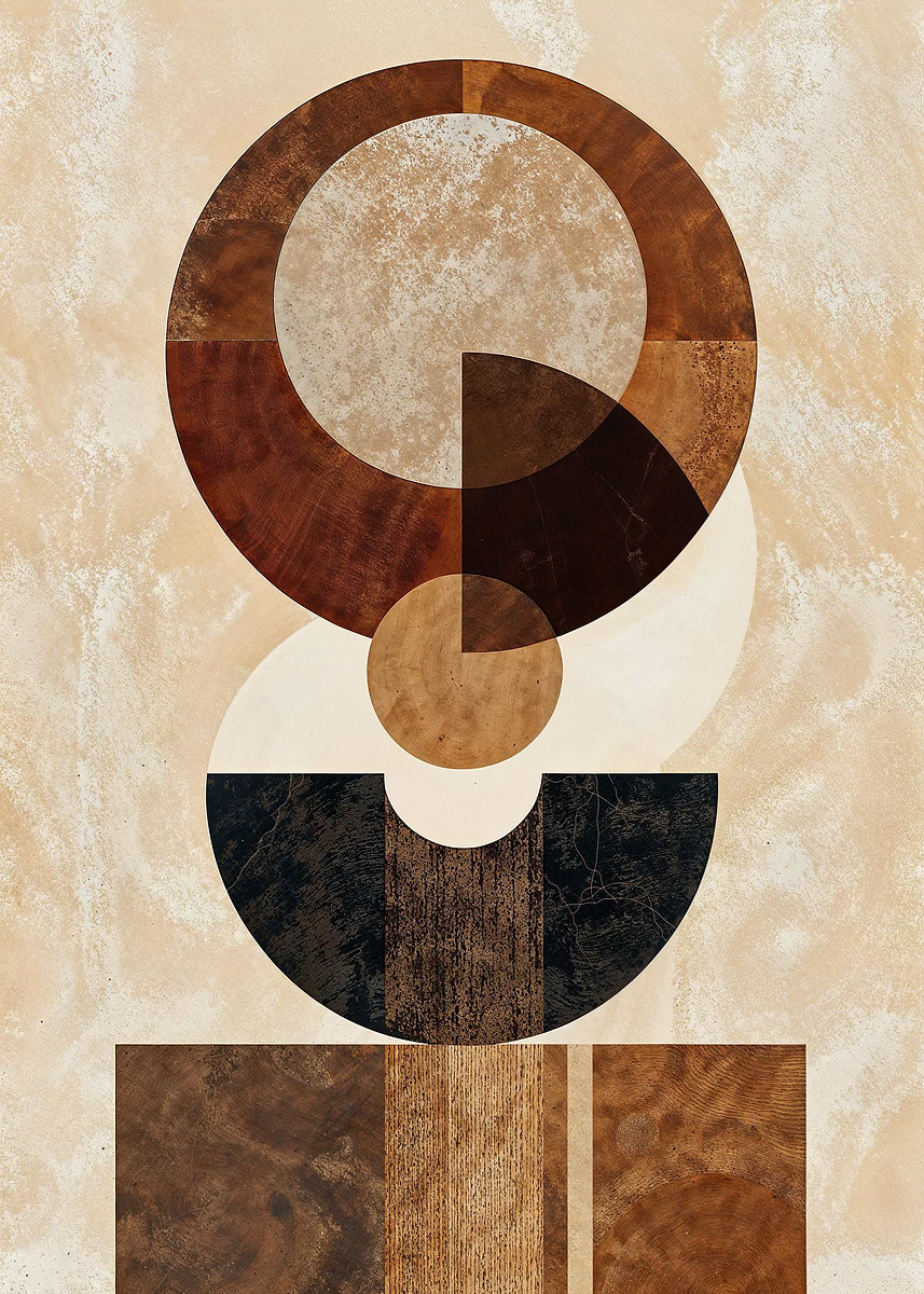'Wooden Geometry' Poster, picture, metal print, paint by Tomoo | Displate