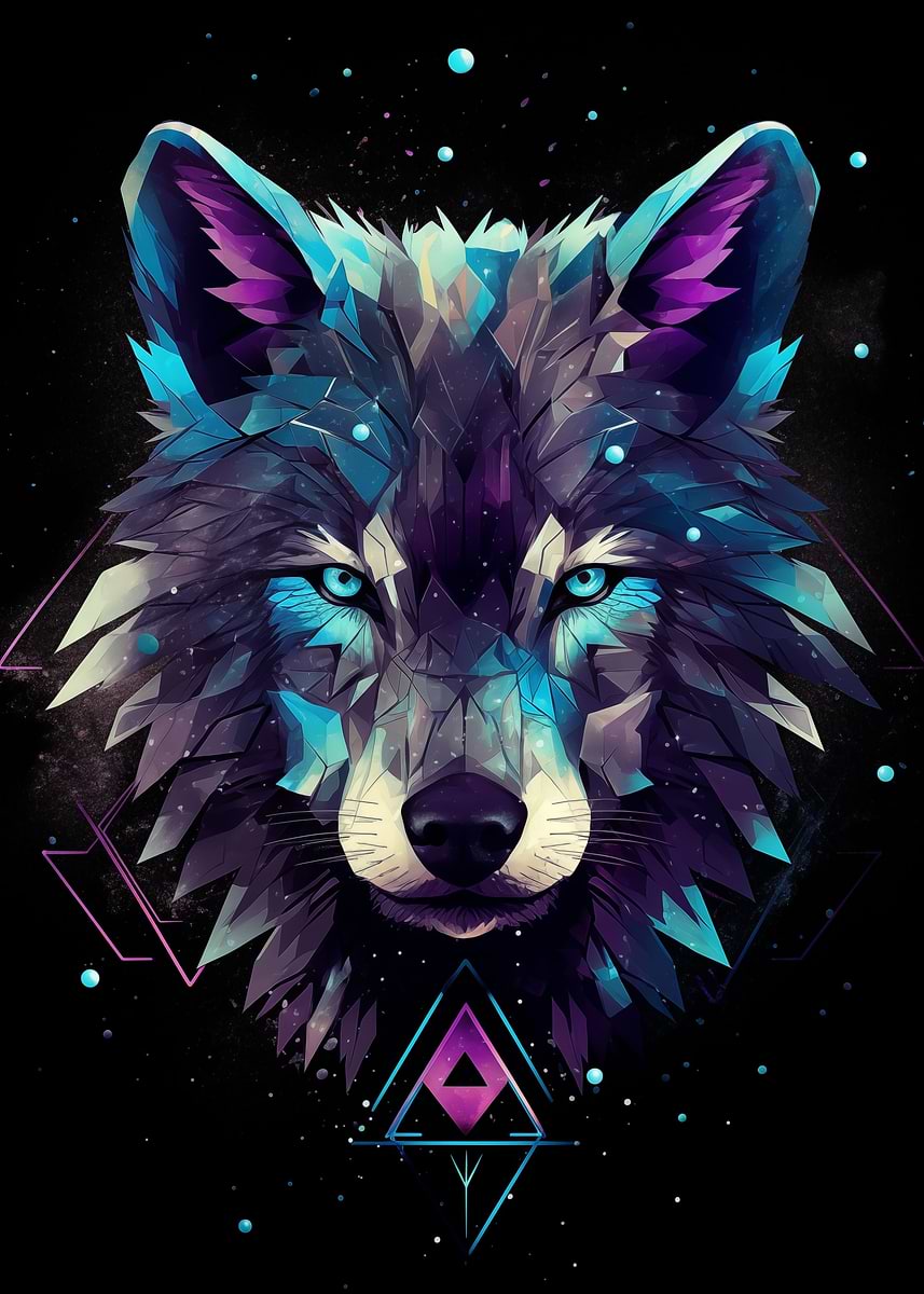 'Abstract Wolf Portrait' Poster, picture, metal print, paint by Finnick ...