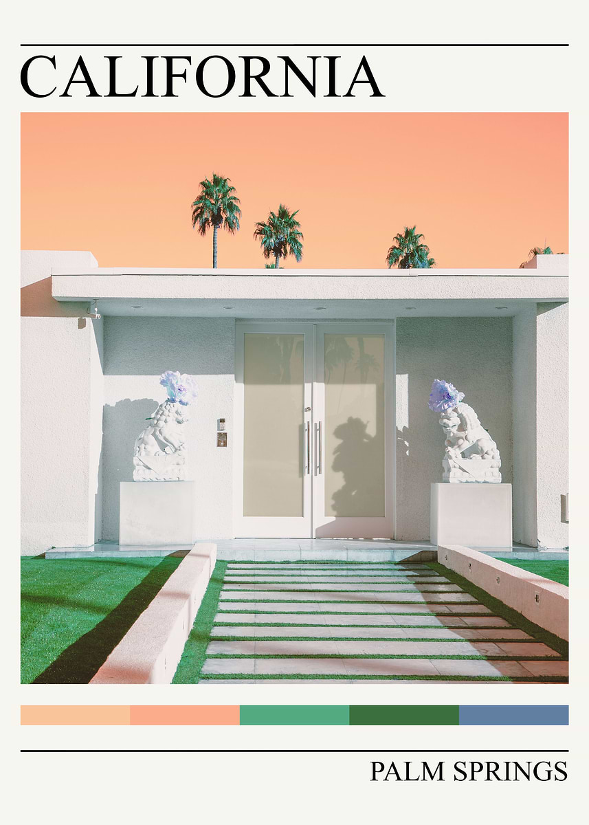 'Palm Springs Minimalist' Poster, picture, metal print, paint by ...