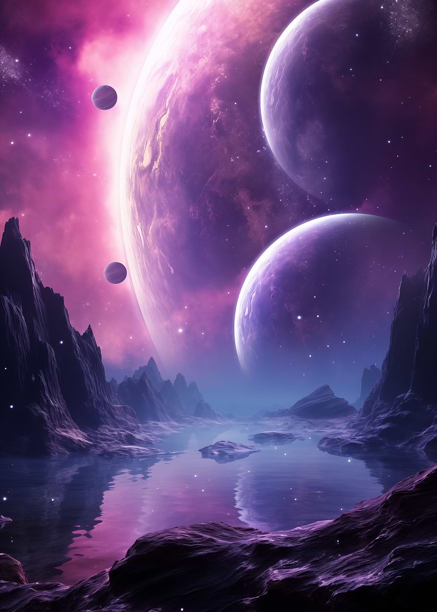 'Alien planet' Poster, picture, metal print, paint by Yuki | Displate