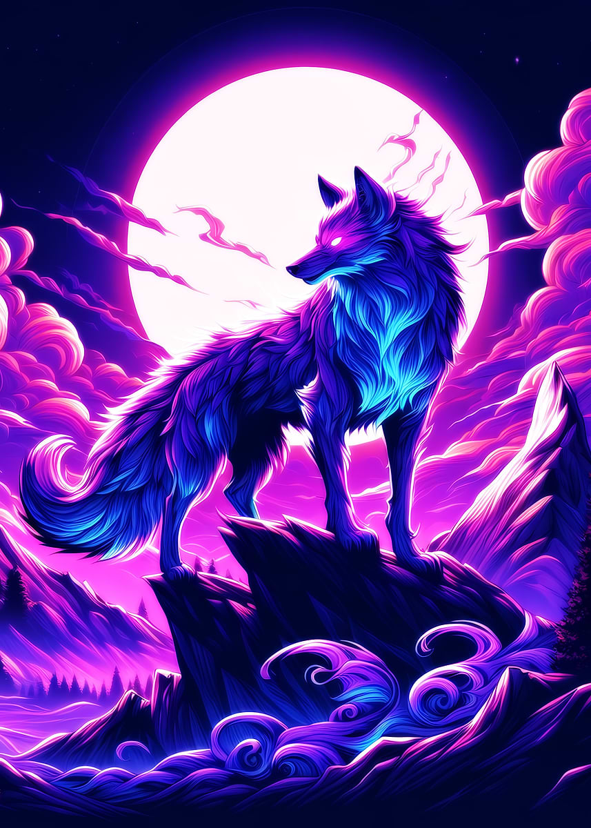 'Wolf' Poster, picture, metal print, paint by MDZ | Displate