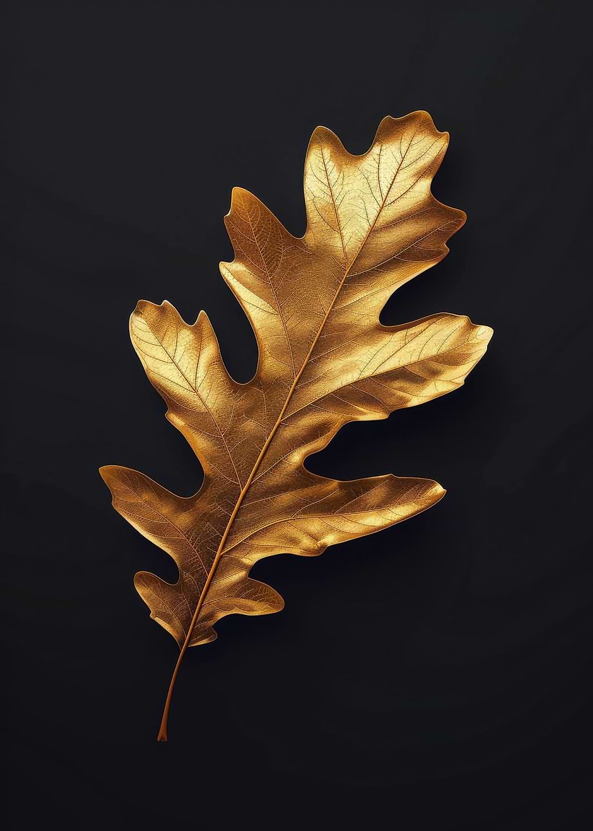 'Gold Oak Leaf' Poster, picture, metal print, paint by Morgan Yon ...