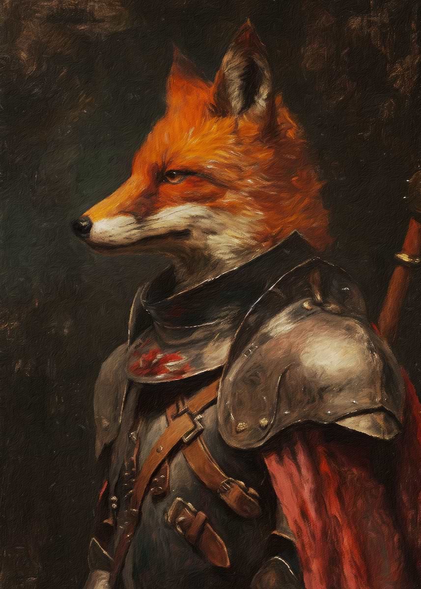 'Royal knight fox' Poster, picture, metal print, paint by goljakoff ...