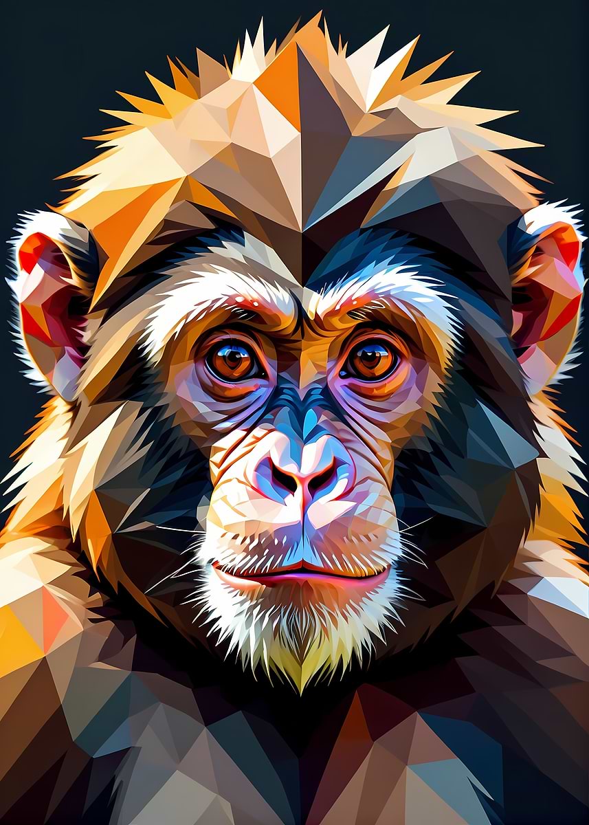 'Monkey' Poster, picture, metal print, paint by Ruins Poster | Displate