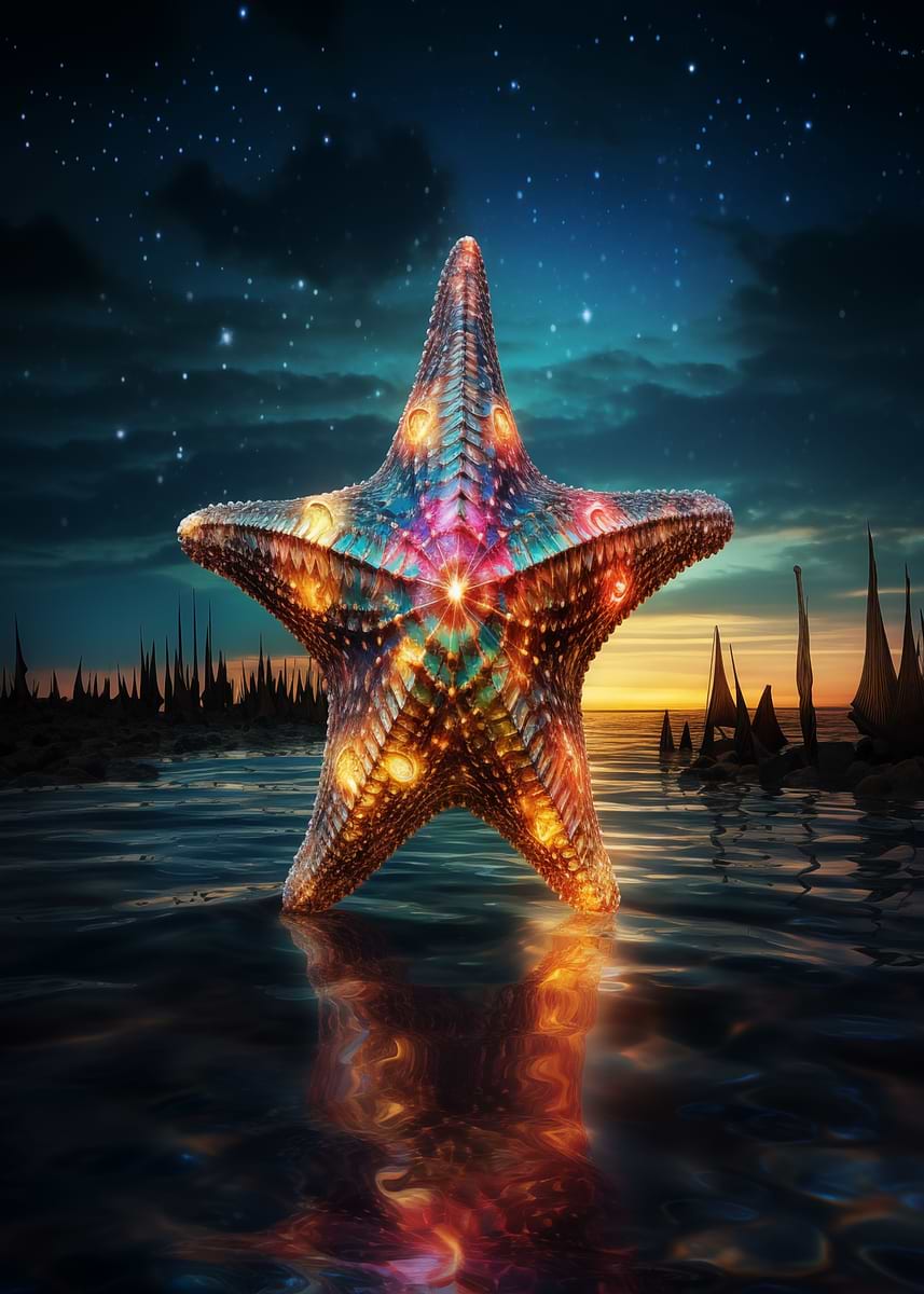 'Starfish Zion 10' Poster, picture, metal print, paint by DB Photographies | Displate